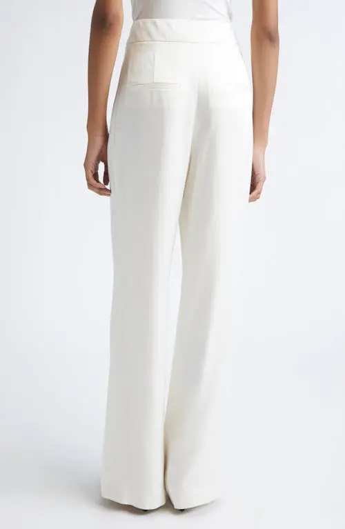 Veronica Beard Crepe Back Satin Wide Leg Trousers - Dove