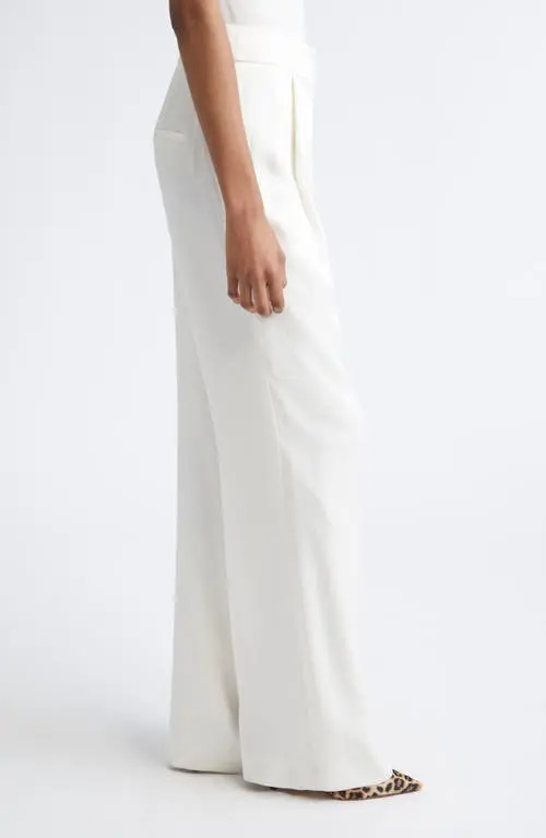 Veronica Beard Crepe Back Satin Wide Leg Trousers - Dove