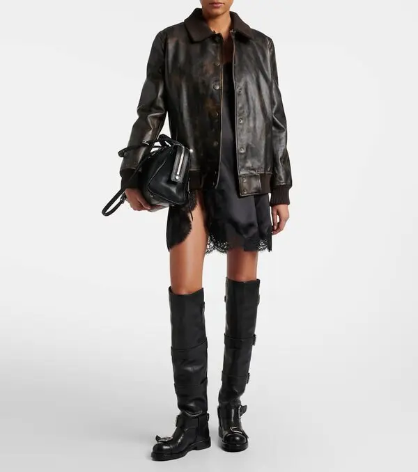 Dolce & Gabbana Over-the-knee Leather Biker Boots