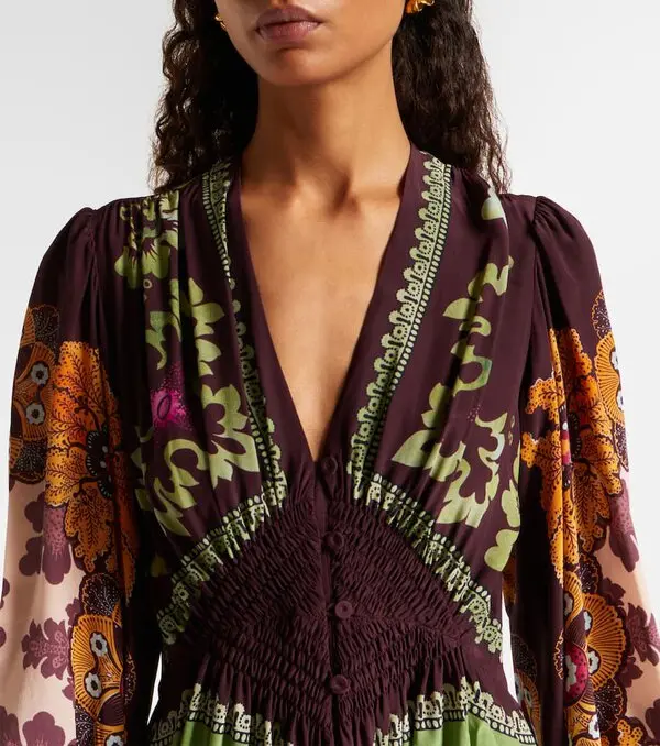La DoubleJ Printed Silk Maxi Dress
