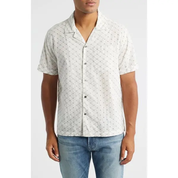 Rails Tyler Eyelet Camp Shirt - Silver Bone Diamond
