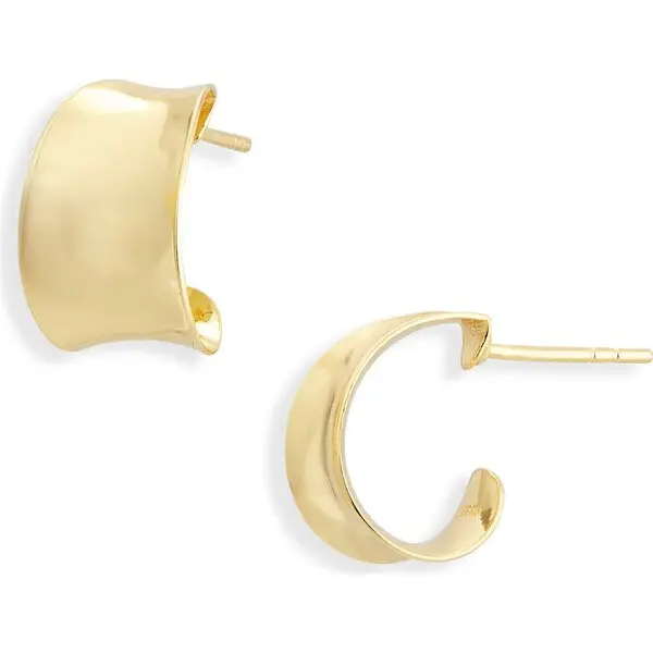 Argento Vivo Wide Concave Hoop Earrings - Gold