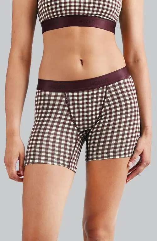 WOXER Baller Ultra-soft 5-inch Boxer Briefs - Mint Chocolate Gingham