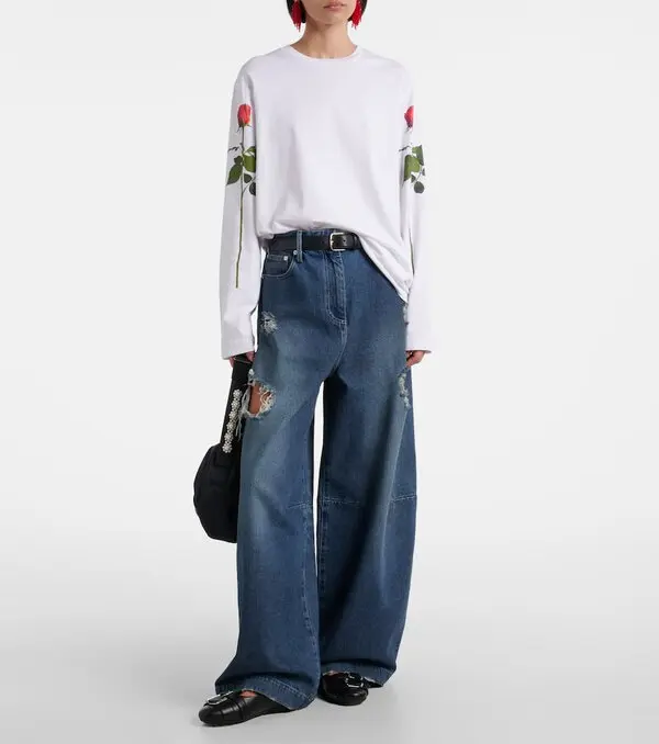 Simone Rocha Printed Cotton Jersey T-shirt