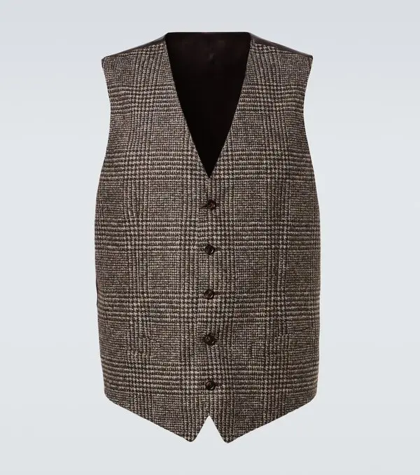 Dolce & Gabbana Checked Single-breasted Vest - Brown