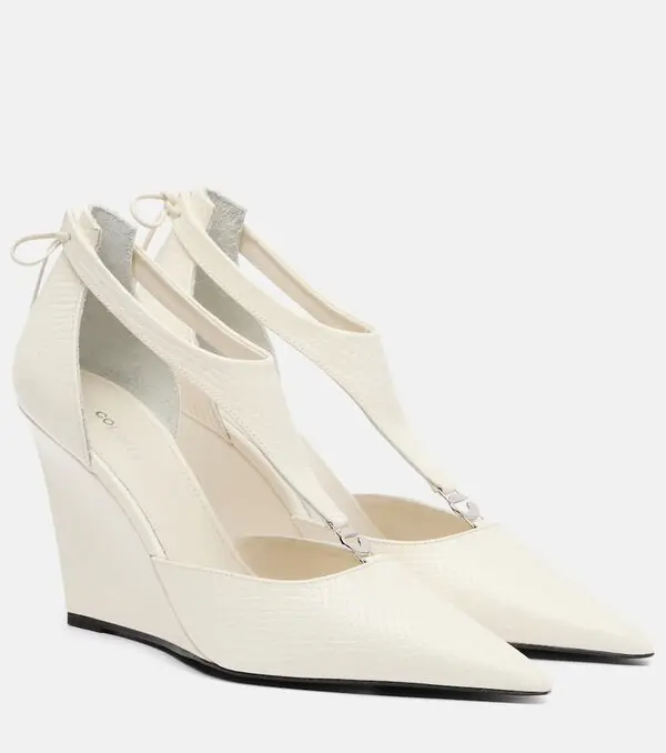 Coperni Leather Wedge Pumps - White
