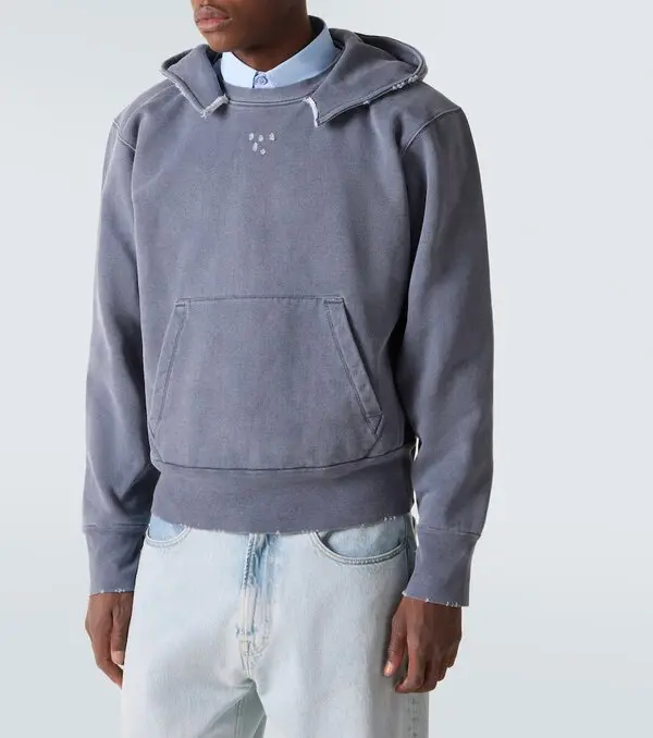 Our Legacy Relic Distressed Cotton Jersey Hoodie - Blue
