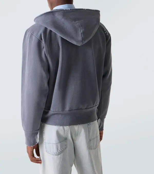 Our Legacy Relic Distressed Cotton Jersey Hoodie - Blue