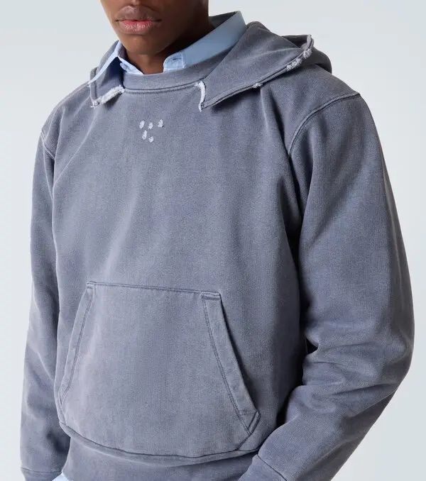 Our Legacy Relic Distressed Cotton Jersey Hoodie - Blue