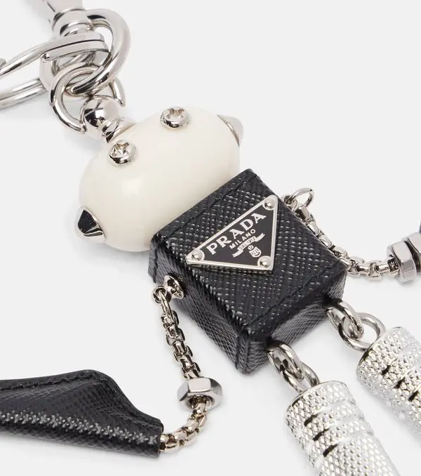 Prada Leather And Metal Bag Charm - Multicoloured