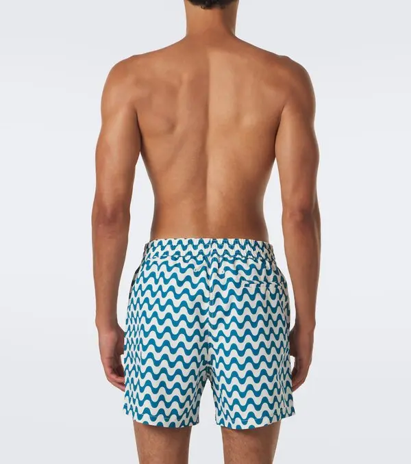 Frescobol Carioca Santos Printed Swim Trunks - Blue