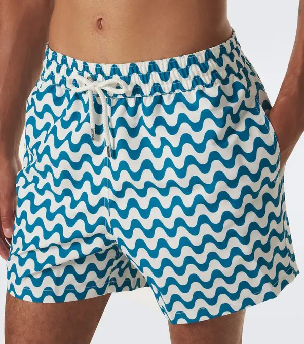 Frescobol Carioca Santos Printed Swim Trunks - Blue