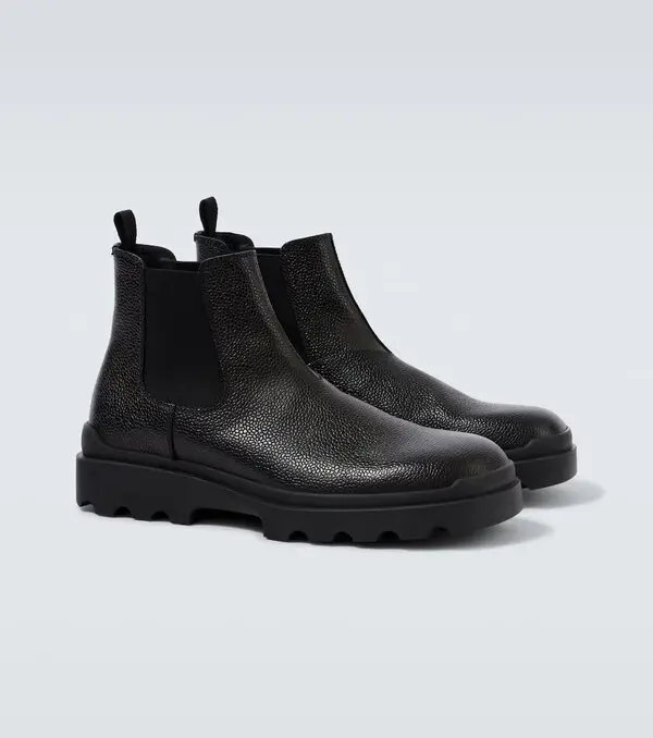 Prada Chelsea Leather Ankle Boots