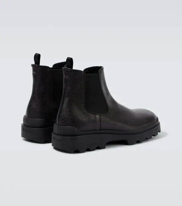 Prada Chelsea Leather Ankle Boots