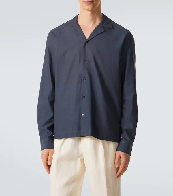 Frescobol Carioca Safra Cotton Flannel Shirt - Blue