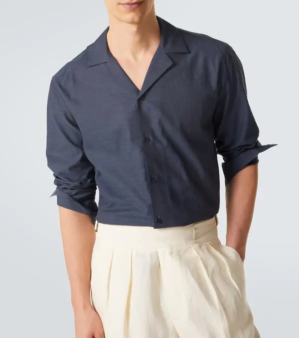 Frescobol Carioca Safra Cotton Flannel Shirt - Blue