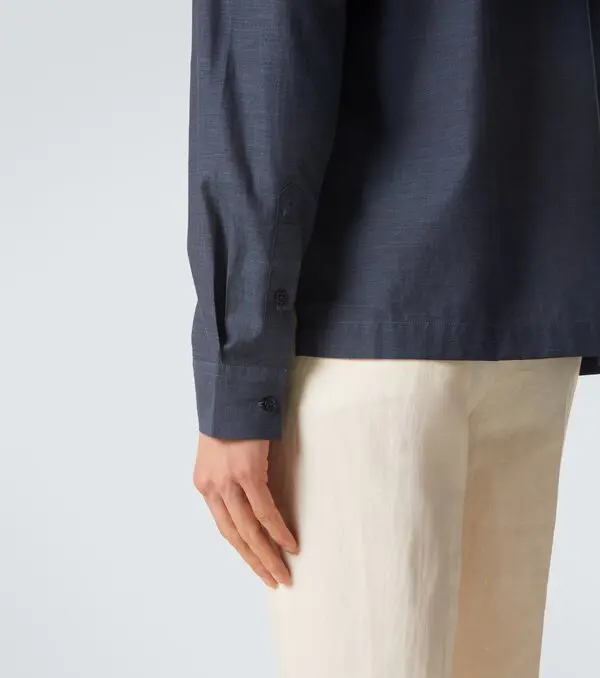 Frescobol Carioca Safra Cotton Flannel Shirt - Blue