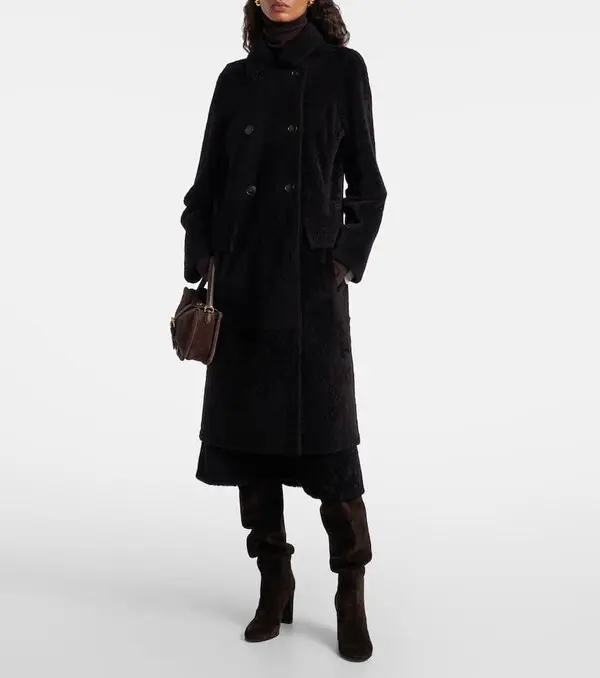 YVES SALOMON Double-breasted Shearling Coat