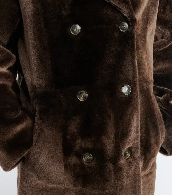 YVES SALOMON Double-breasted Shearling Coat