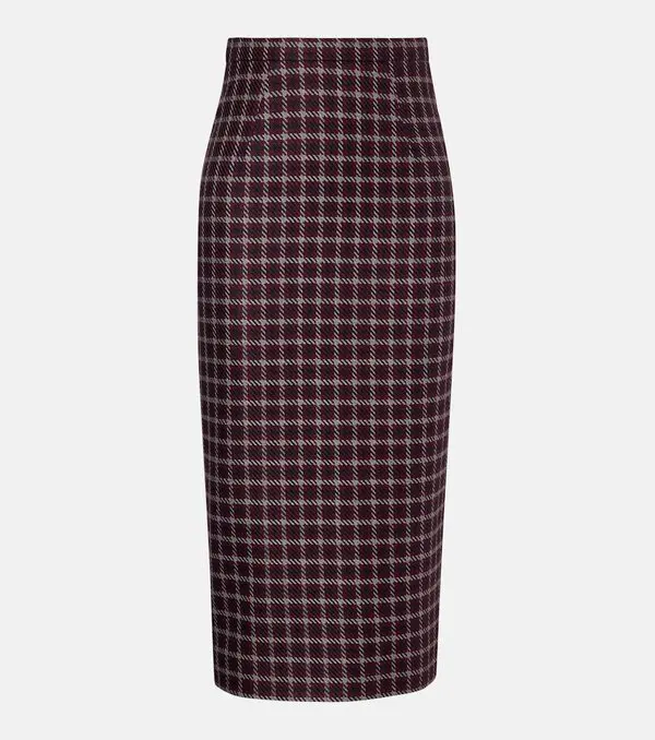 EMILIA WICKSTEAD Lorelei Houndstooth Genzianella Pencil Skirt - Multicoloured