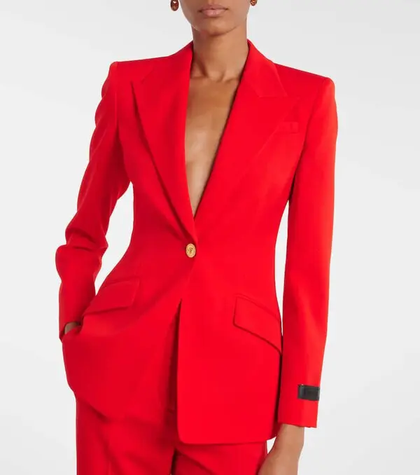 Versace Wool Blazer - Red