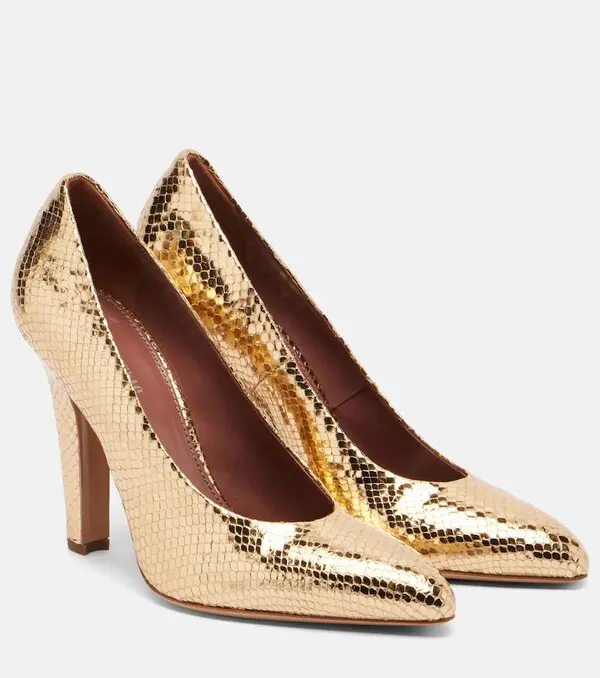 Paris Texas Elsa 100 Metallic Leather Pumps - Gold