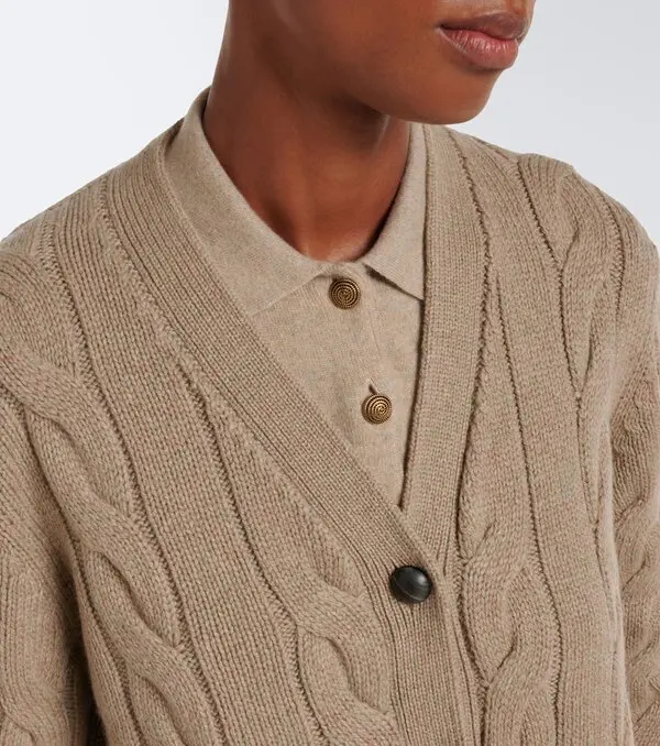 Loro Piana Napier Cable-knit Cashmere Cardigan