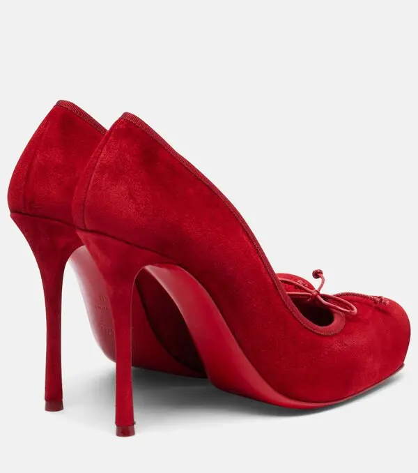 CHRISTIAN LOUBOUTIN Cassia Nodo 100 Suede Pumps