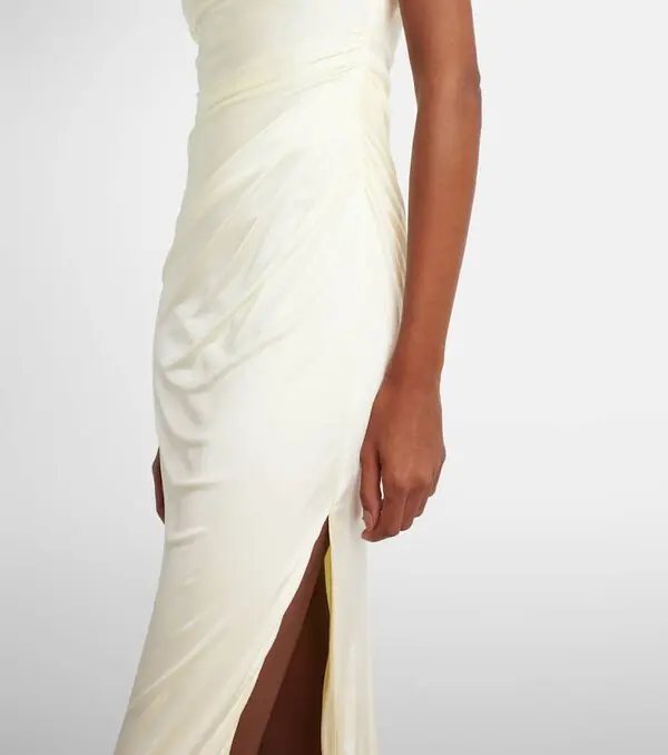 Galvan Draped One-shoulder Midi Dress