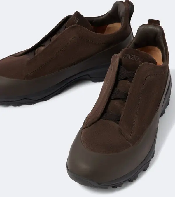 Zegna Triple Stitch Monte Suede Sneakers