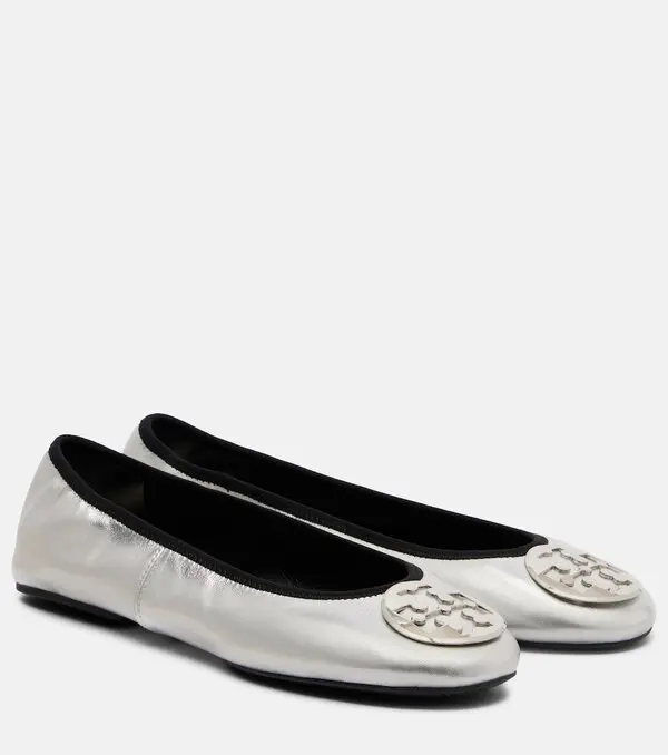 Tory Burch Reva Ballet Flats - Silver
