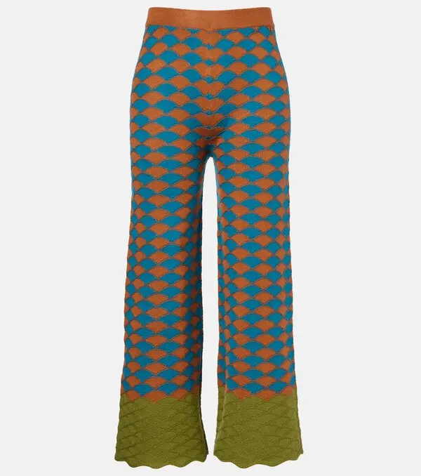 La DoubleJ Intarsia Knitted Wool Pants