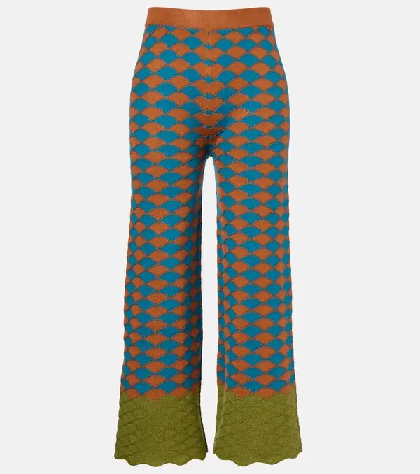 La DoubleJ Intarsia Knitted Wool Pants - Multicoloured