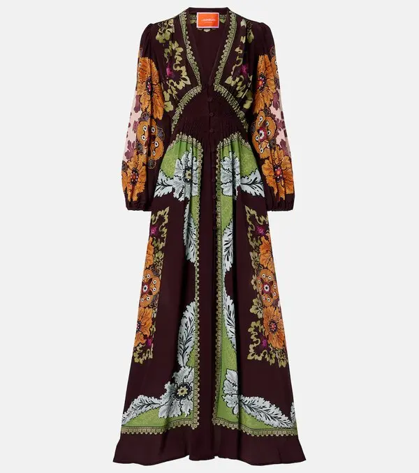 La DoubleJ Printed Silk Maxi Dress - Multicoloured
