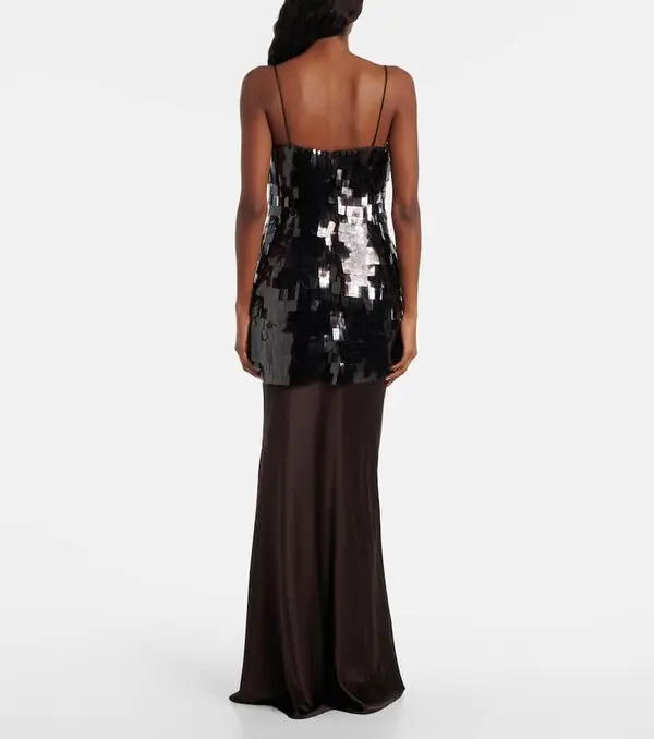Staud Mesa Sequined Gown - Brown