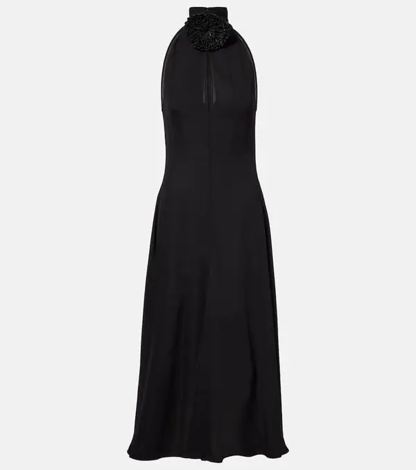 Alaïa Flower Halterneck Midi Dress
