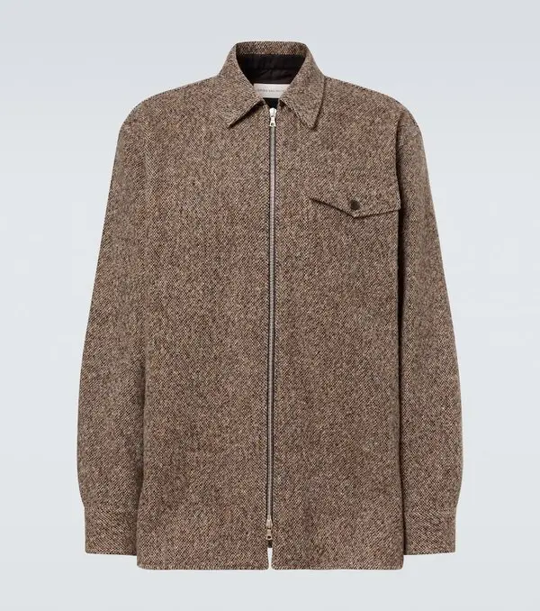Dries Van Noten Wool And Cotton-blend Tweed Overshirt - Grey