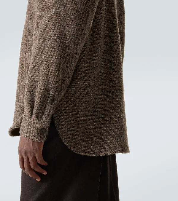 Dries Van Noten Wool And Cotton-blend Tweed Overshirt - Grey