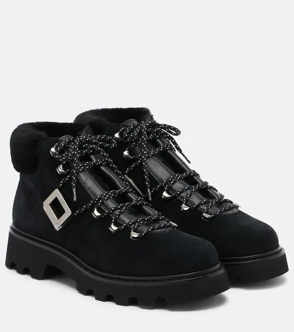 ROGER VIVIER Viv' Rangers Lace-up Boots - Black