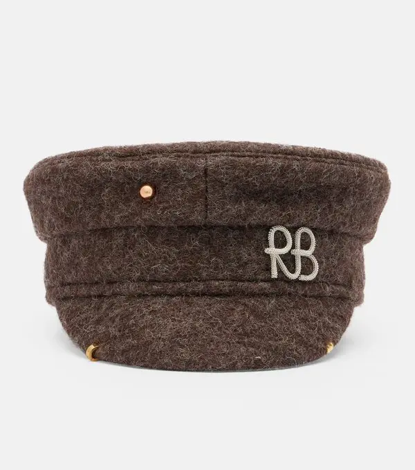 Ruslan Baginskiy Pierced Wool-blend Newsboy Cap - Brown