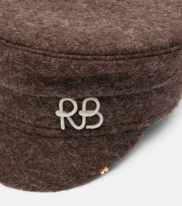 Ruslan Baginskiy Pierced Wool-blend Newsboy Cap