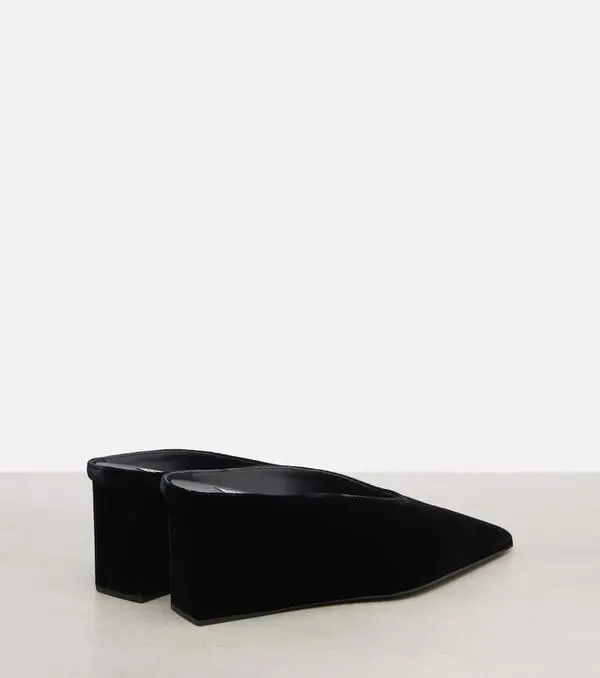 Alaïa Cube 75 Velvet Wedge Mules