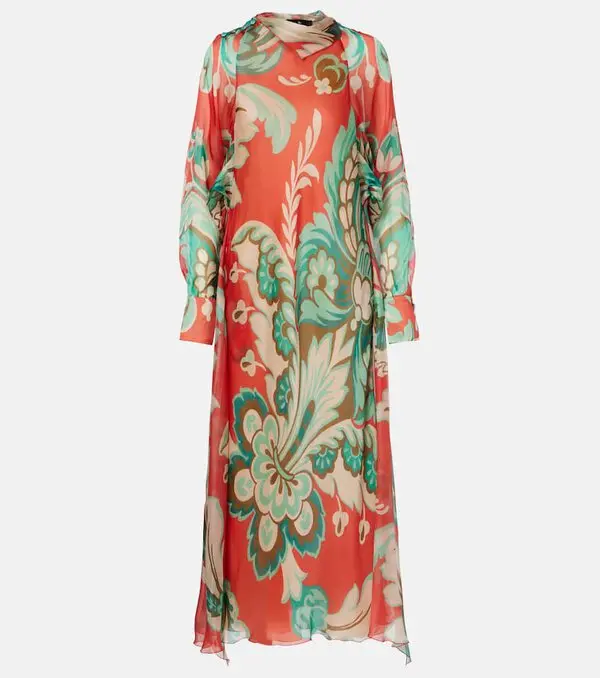Etro Printed Silk Maxi Dress