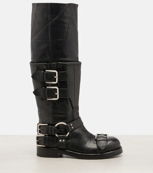Dolce & Gabbana Leather Knee-high Boots - Black