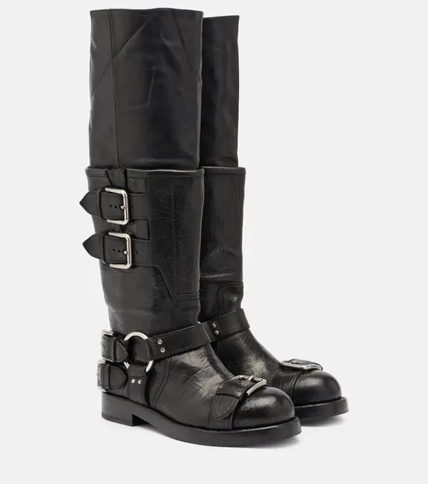 Dolce & Gabbana Leather Knee-high Boots - Black