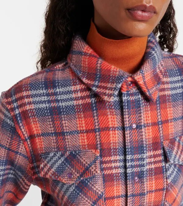 GOD'S TRUE CASHMERE Americana Plaid Cashmere Shirt