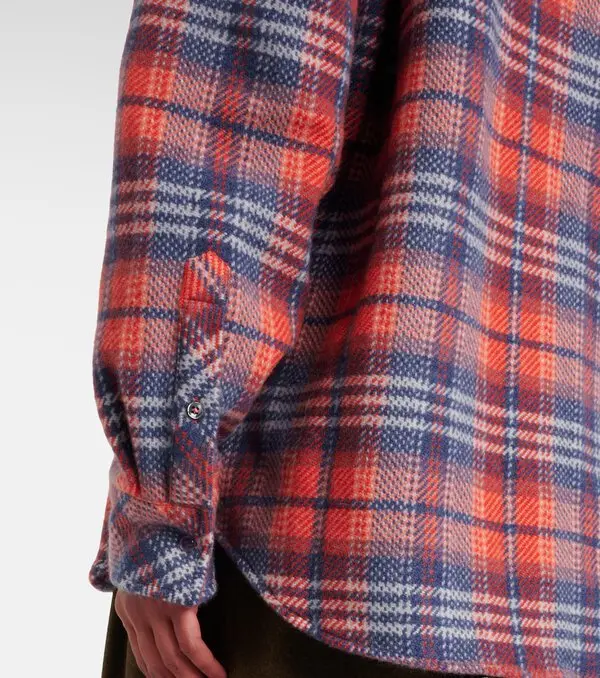 GOD'S TRUE CASHMERE Americana Plaid Cashmere Shirt