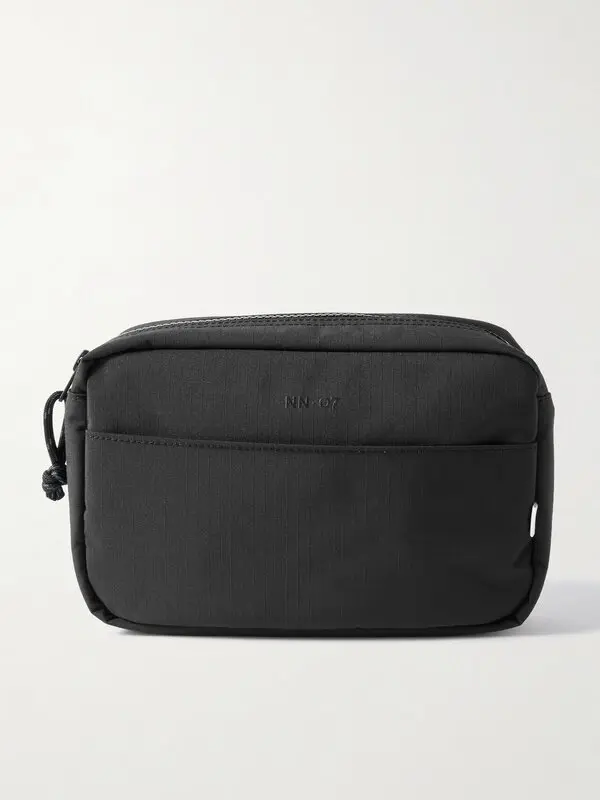 Nn07 Logo-print Recycled-ripstop Wash Bag - Black