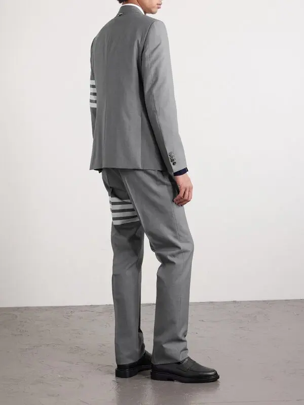 Thom Browne Grey Slim-fit Striped Wool Suit Jacket