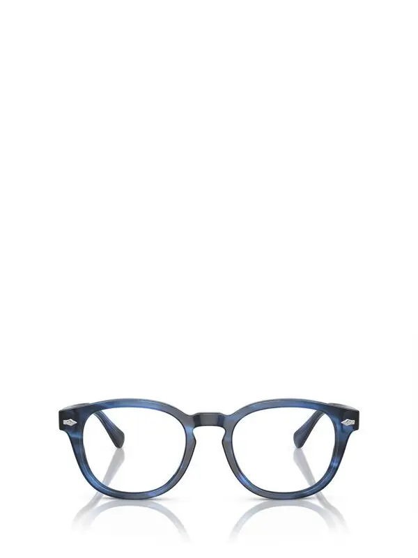 Polo Ralph Lauren Rounded Eyeglasses - Shiny Striped Blue Havana